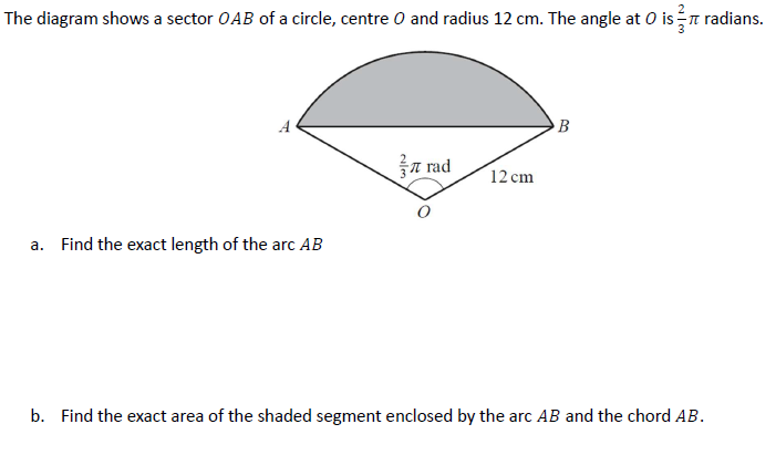 Solved The diagram shows a sector OAB of ﻿a circle, centre O | Chegg.com