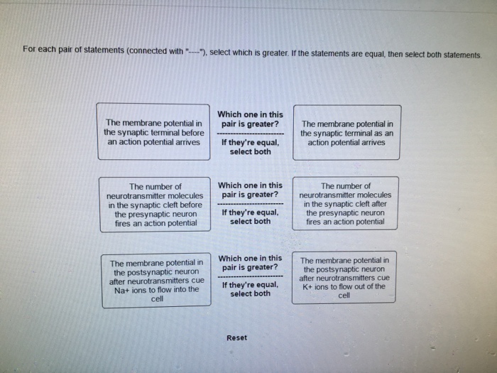 Solved For each pair of statements (connected with "_____"), | Chegg.com