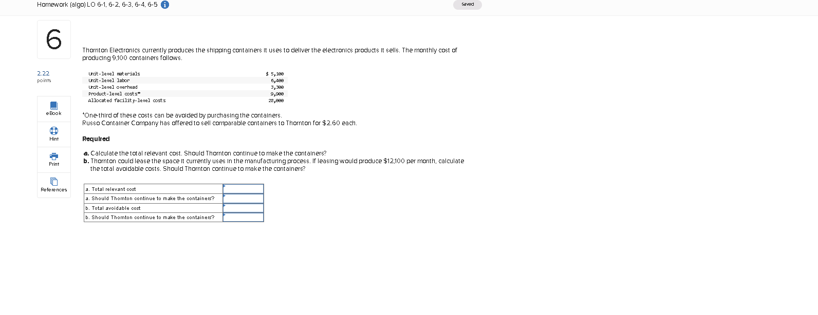 Solved Calculate the total relevant cost. Should Thornton | Chegg.com