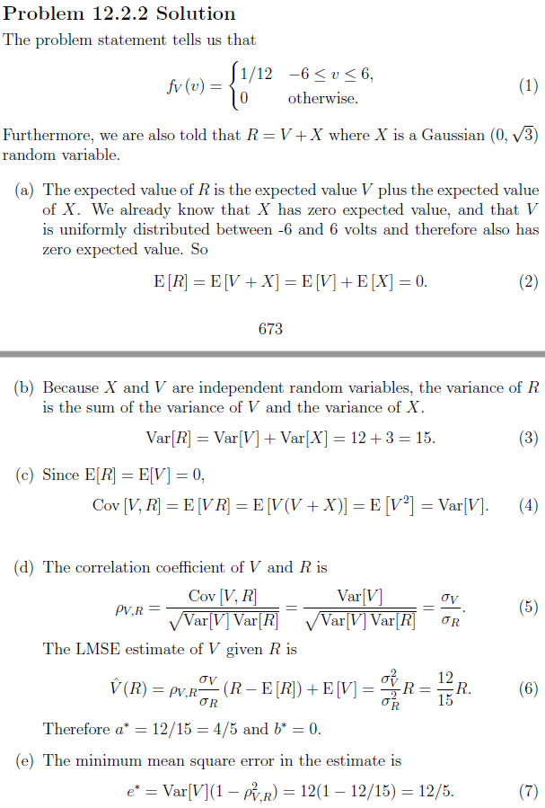 Solved Hi, Can someone explain how to calculate Var[V] and | Chegg.com