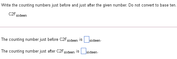Solved Write the counting numbers just before and just after | Chegg.com