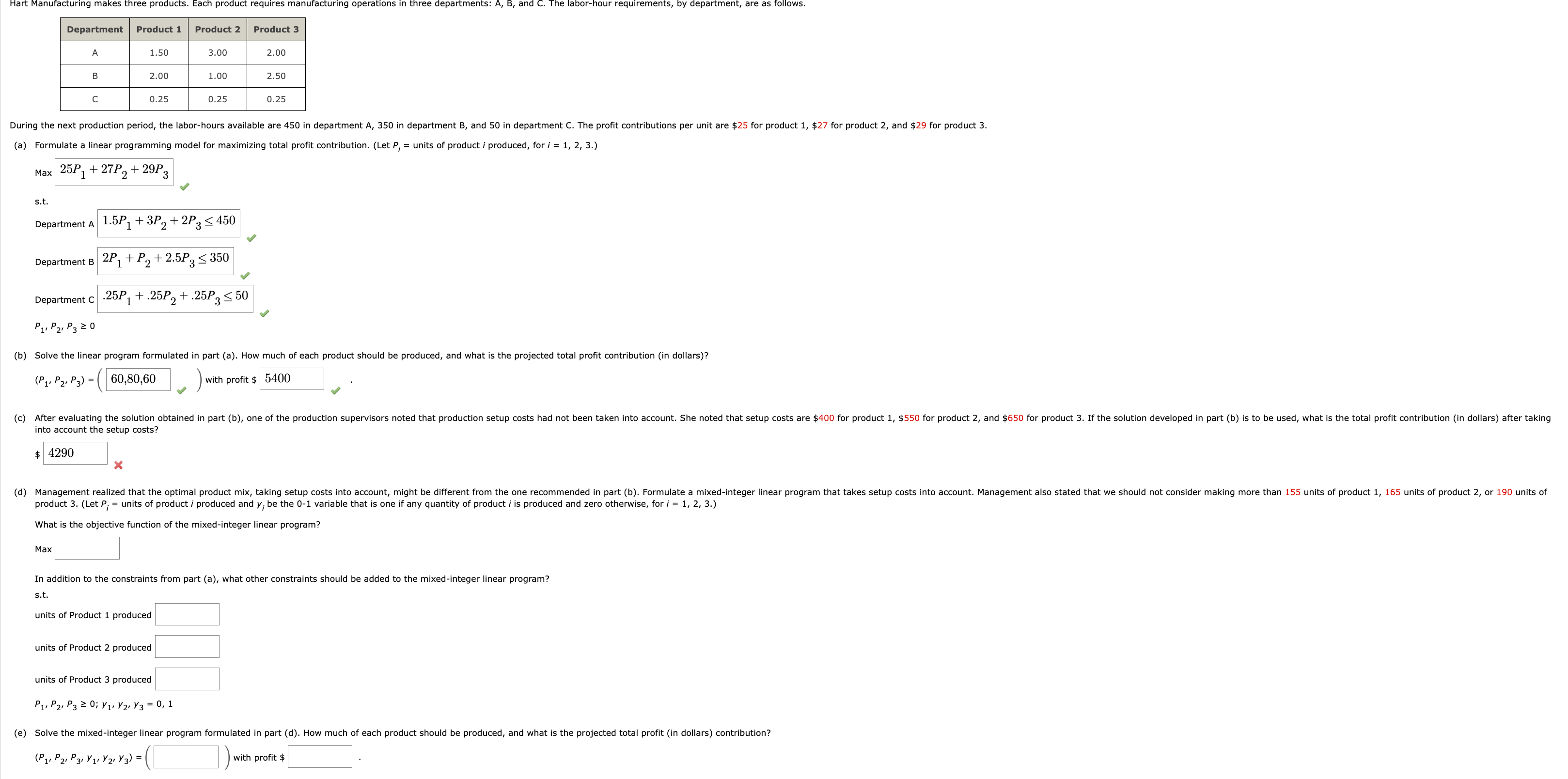 Solved (a) Formulate a linear programming model for | Chegg.com