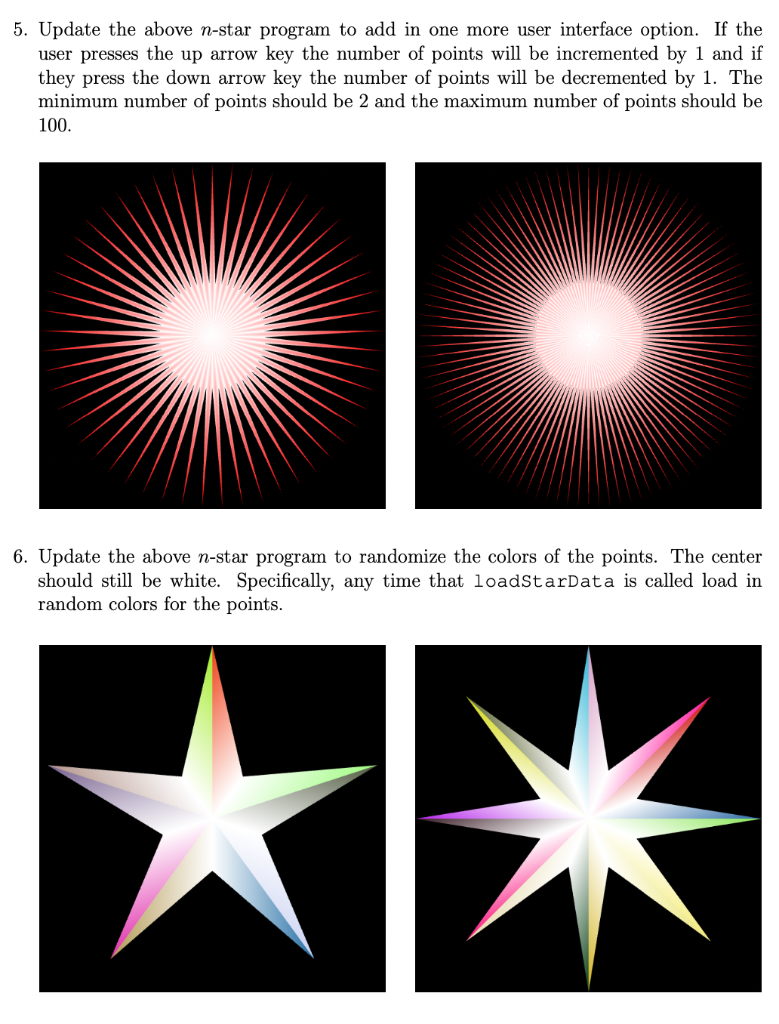Solved 2. Crete a program to produce a 5-point star with the | Chegg.com