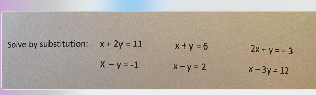 Solved Solve by substitution: | Chegg.com