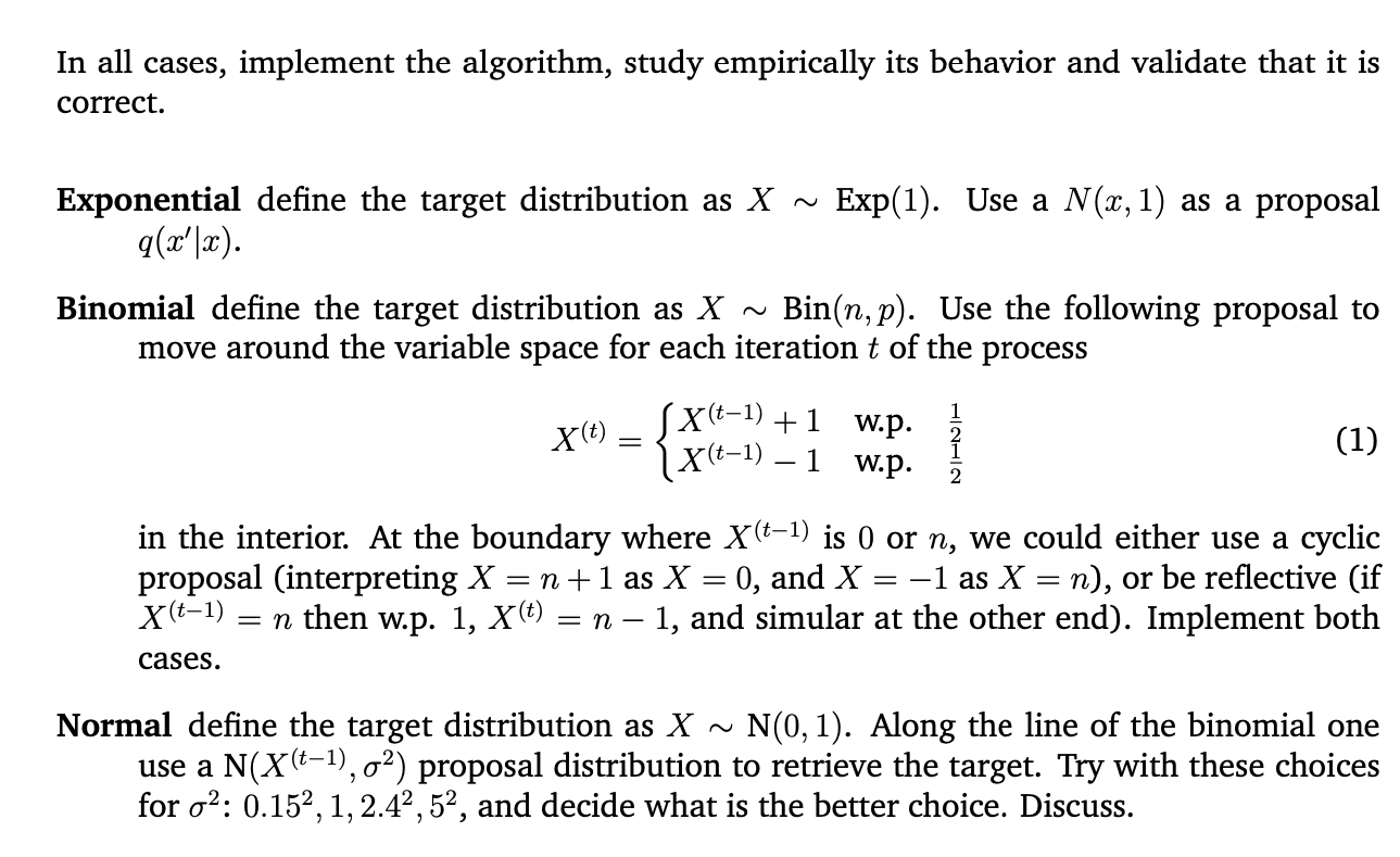 Solved In all cases, implement the algorithm, study | Chegg.com