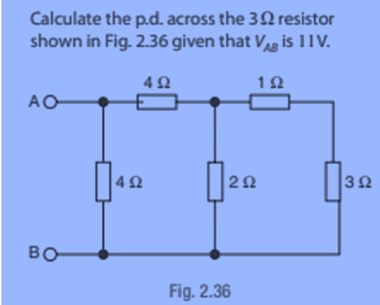 Solved Calculate the pd. across the 3Ω resistor shown in | Chegg.com