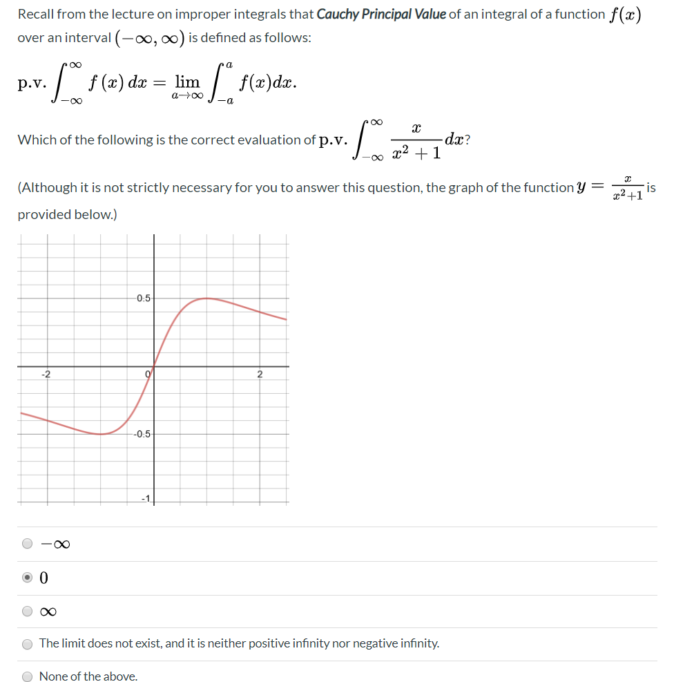 Solved Recall from the lecture on improper integrals that | Chegg.com