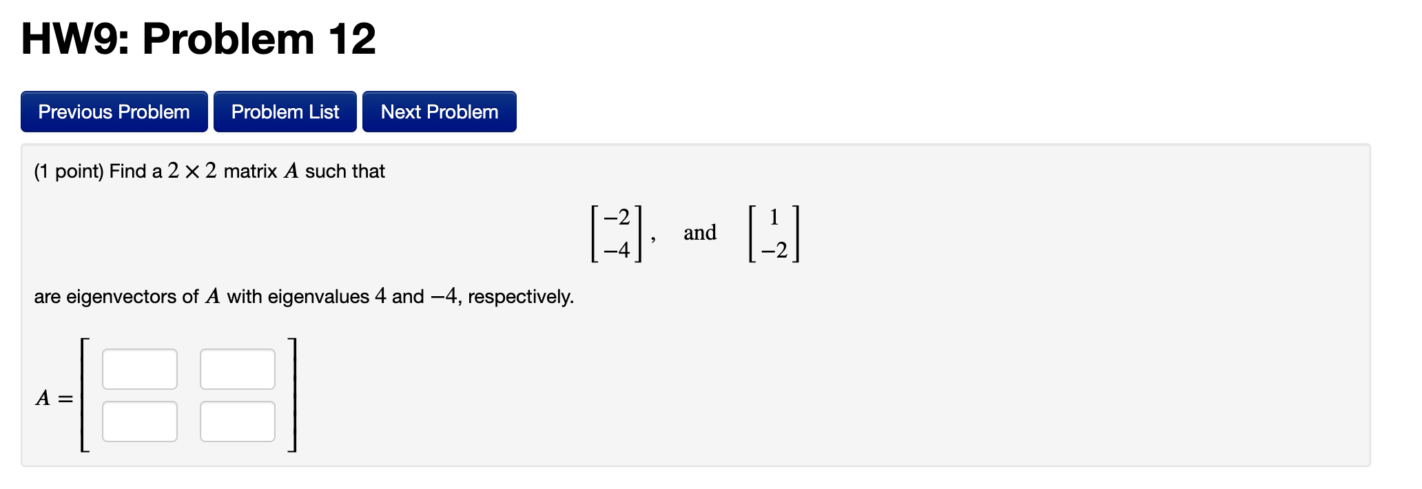 Solved HW9: Problem 12 Previous Problem Problem List Next | Chegg.com