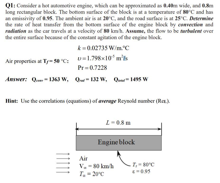 Solved Consider a hot automotive engine, which can be | Chegg.com