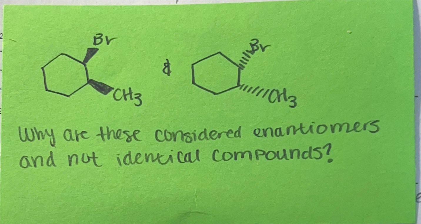 Solved Why are these two compounds considered enantiomers | Chegg.com