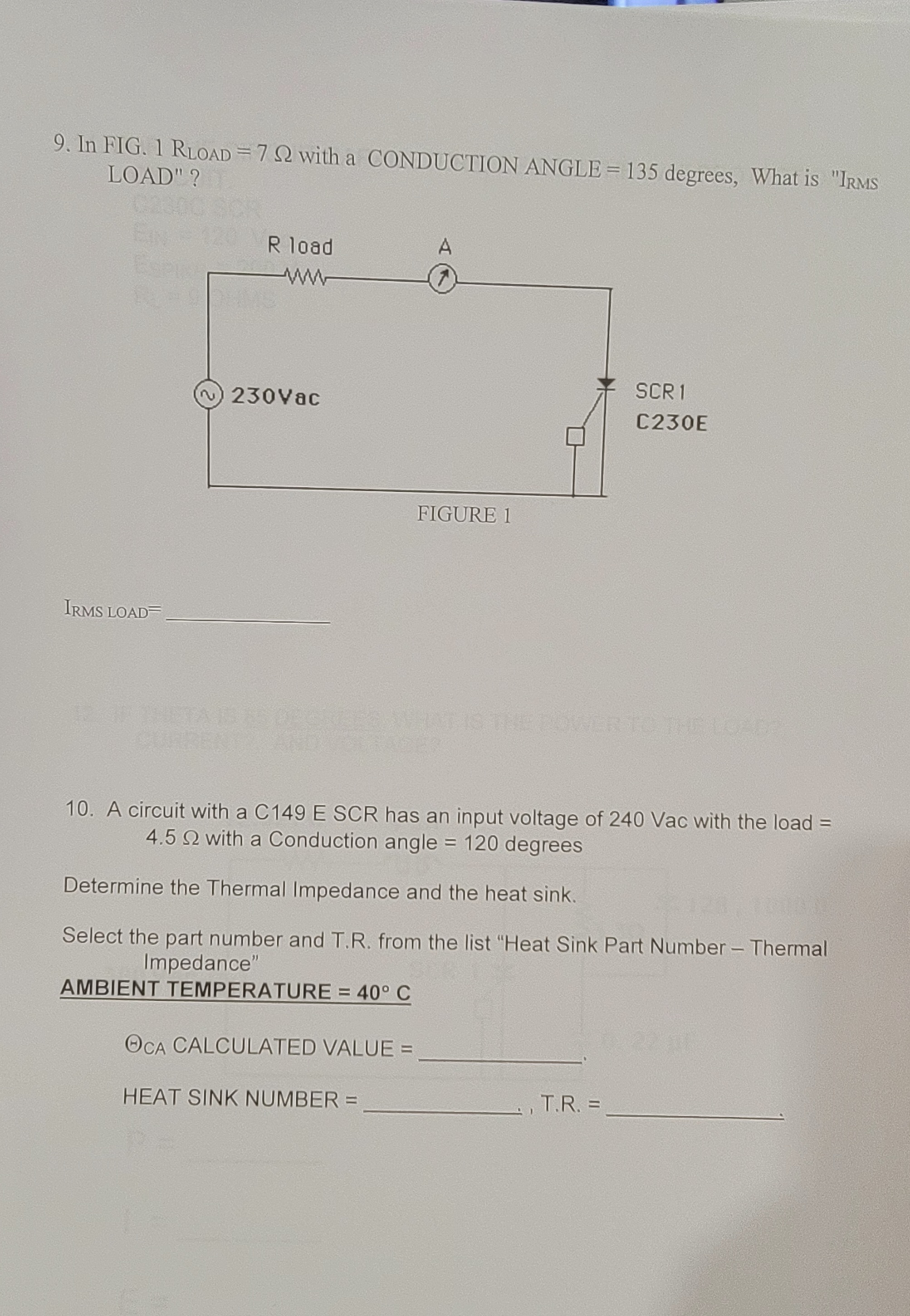 Solved 9. In FIG. 1RLOAD=7Ω with a CONDUCTION ANGLE =135 | Chegg.com