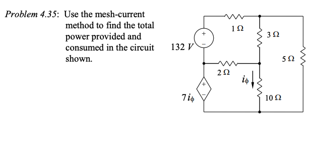 Solved Use the mesh-current method to find the total power | Chegg.com