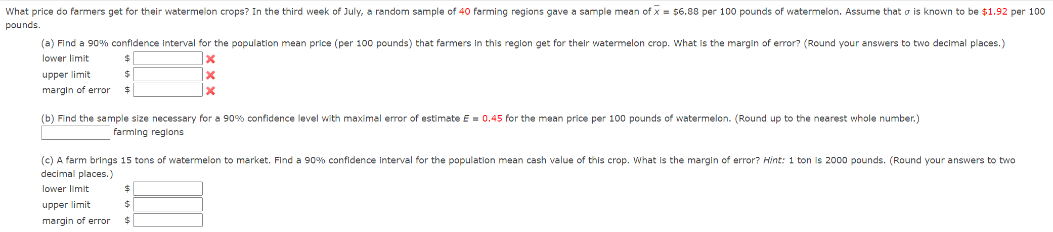 Solved pounds. lower limit upper limit margin of error | Chegg.com