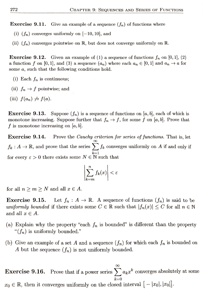 Solved 272 Chapter 9 Sequences And Series Of Functions