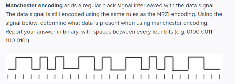Solved Manchester encoding adds a regular clock signal | Chegg.com