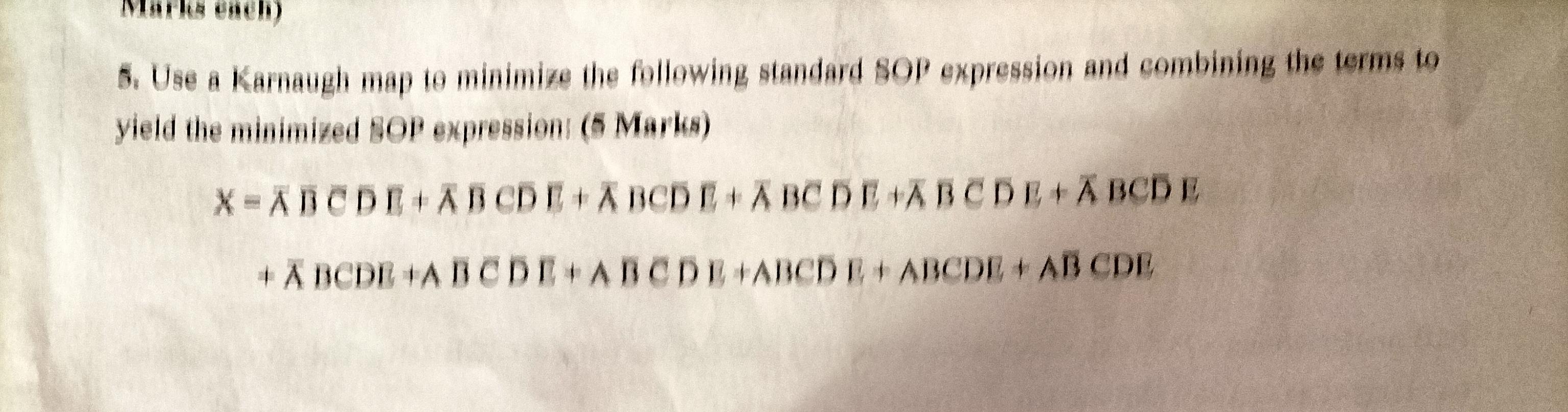 Solved 5. Use a Karnaugh map to minimize the following | Chegg.com
