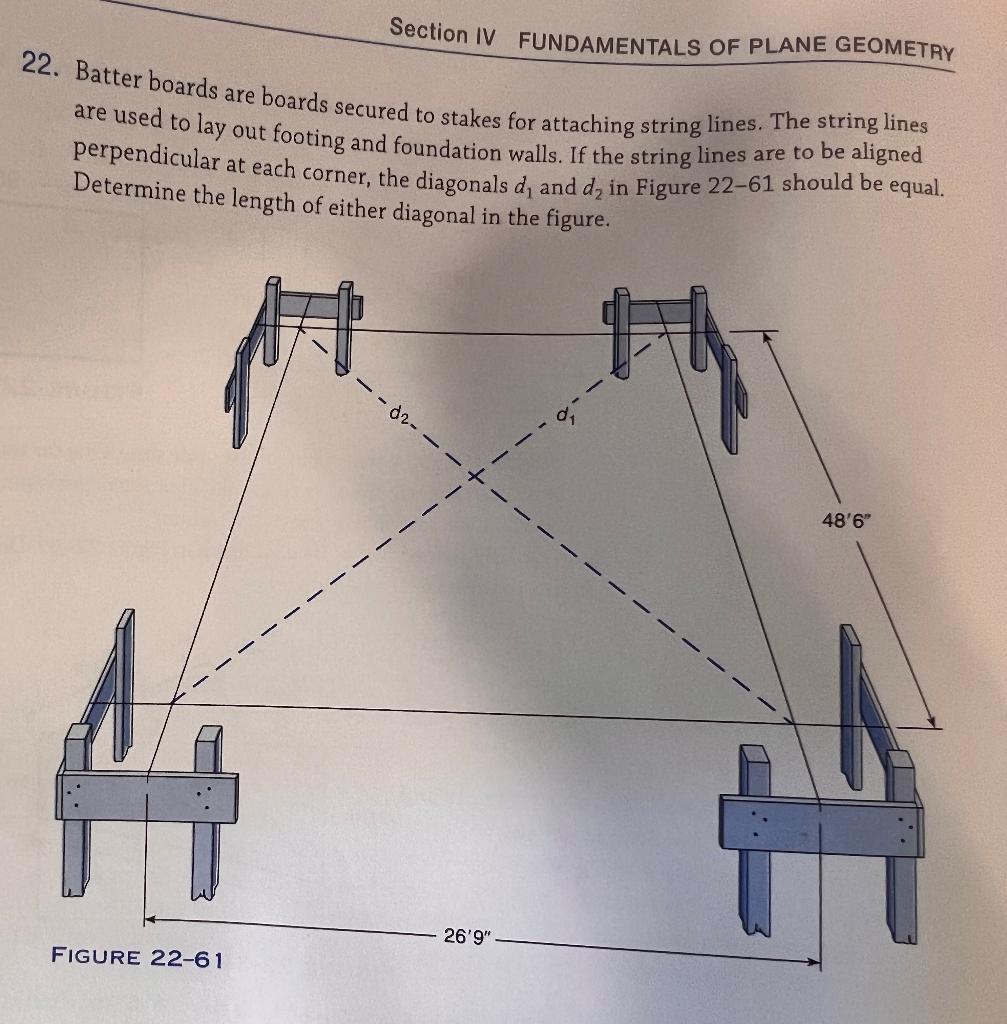 Solved Section IV FUNDAMENTALS OF PLANE GEOMETRY 22. Batter | Chegg.com
