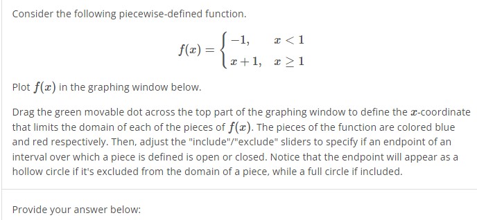 Solved Consider the following piecewise-defined function. | Chegg.com