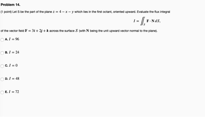 Solved Problem 14. (1 point) Let S be the part of the plane | Chegg.com