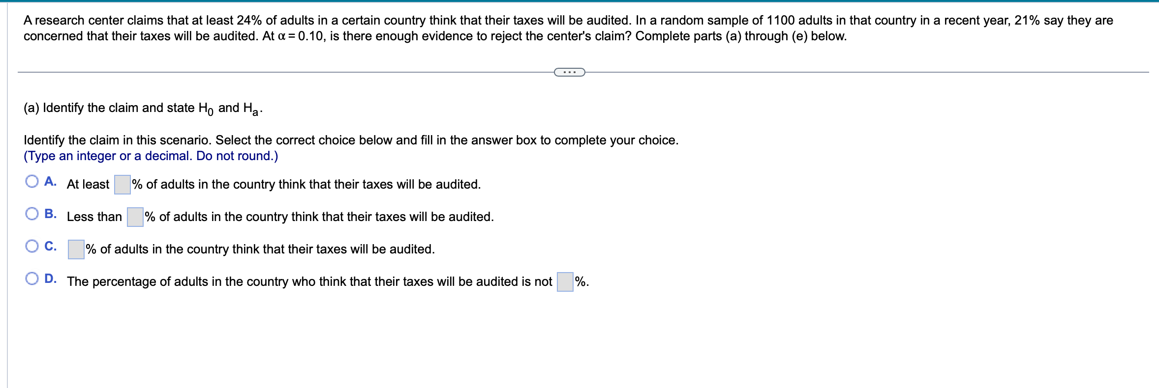 Solved concerned that their taxes will be audited. At | Chegg.com