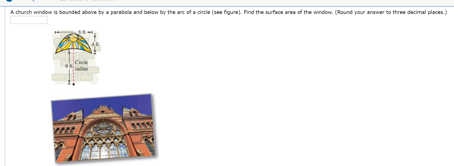 Solved A church window is bounded above by a parabola and | Chegg.com