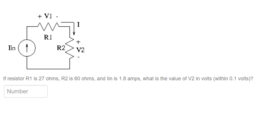 Solved If resistor R1 is 27 ohms, R2 is 60 ohms, and lin is | Chegg.com