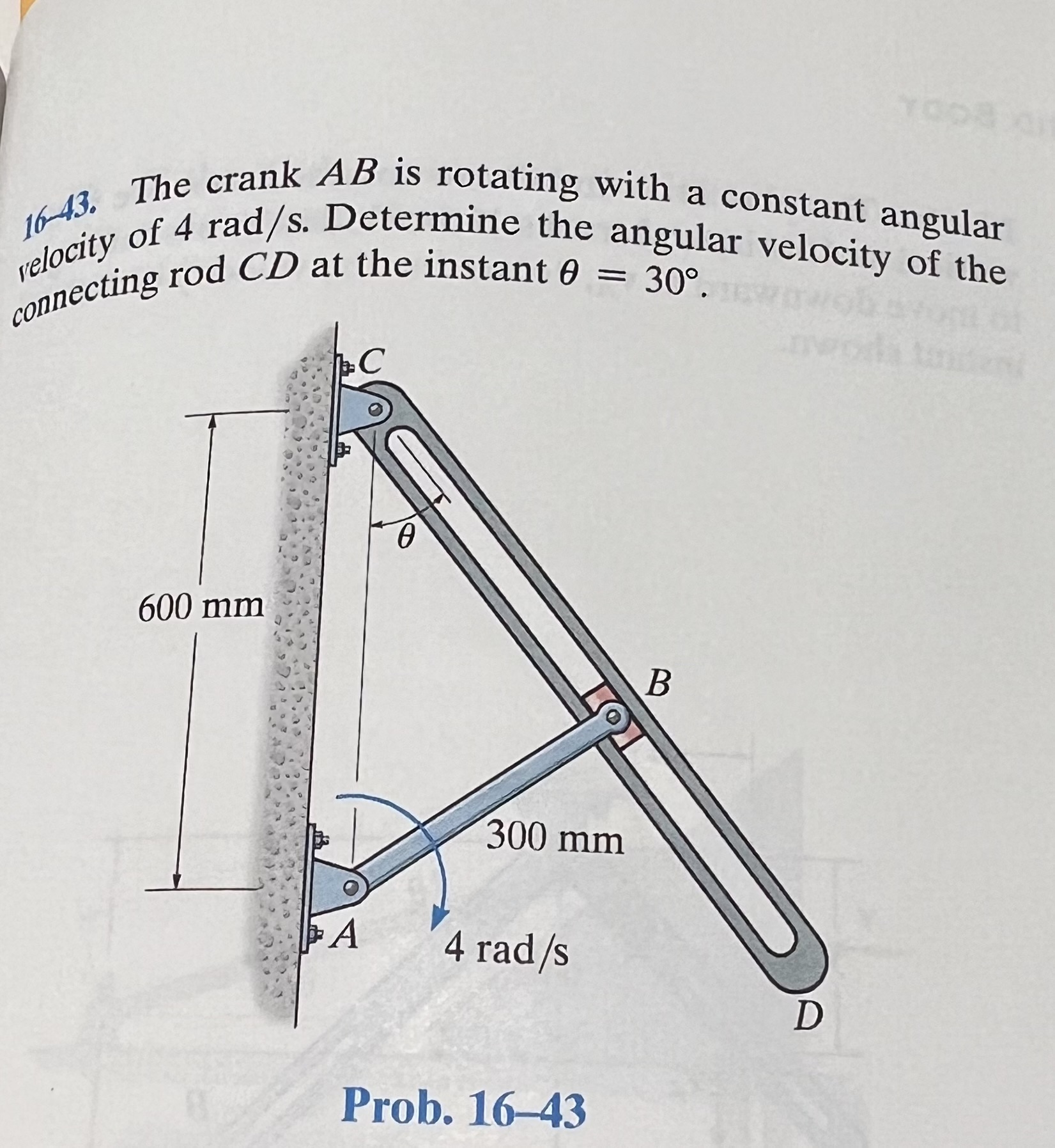 Solved 16-43. The crank AB is rotating with a constant | Chegg.com