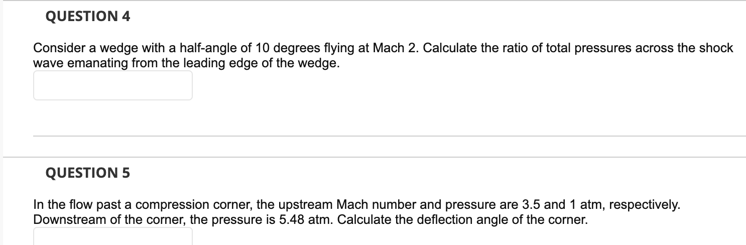 Solved QUESTION 1 Consider an oblique shock wave with a wave | Chegg.com