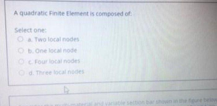 Solved A quadratic Finite Element is composed of Select one: | Chegg.com
