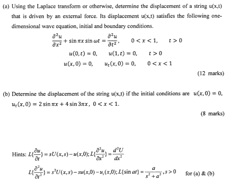 Solved (a) Using the Laplace transform or otherwise, | Chegg.com