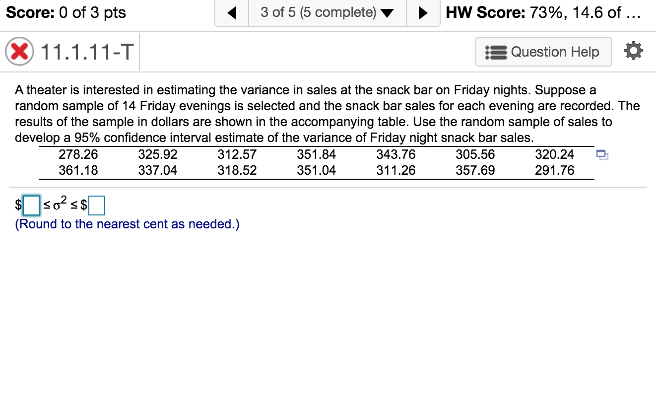 Solved Score: 0 of 3 pts 3 of 5 (5 complete) v HW Score: | Chegg.com
