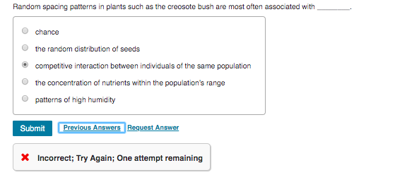 Solved Random spacing patterns in plants such as the | Chegg.com