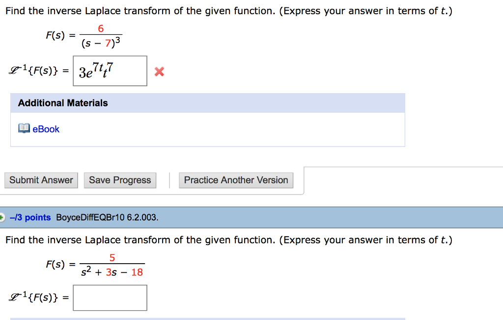 Solved Find the inverse Laplace transform of the given | Chegg.com