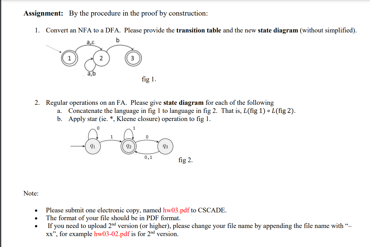 Solved Assignment: By the procedure in the proof by | Chegg.com