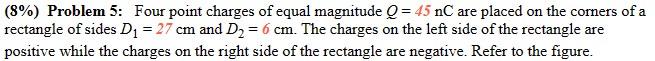 Solved (8\%) Problem 5: Four point charges of equal | Chegg.com