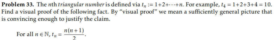 Solved Problem 33. The nth triangular number is defined via | Chegg.com