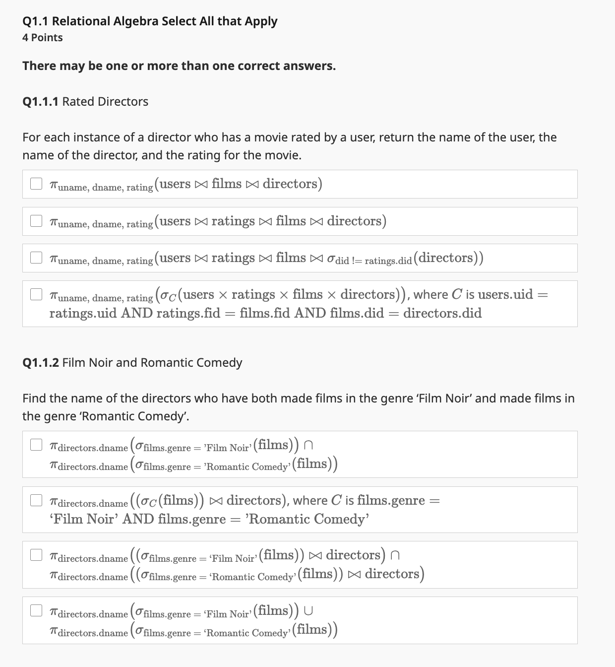 Solved Q1 Relational Algebra Q1 Relational Algebra5 | Chegg.com Solved Q1 Relational Algebra Q1 Relational Algebra5 | Chegg.com