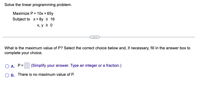 Solved Solve the linear programming problem. Maximize | Chegg.com