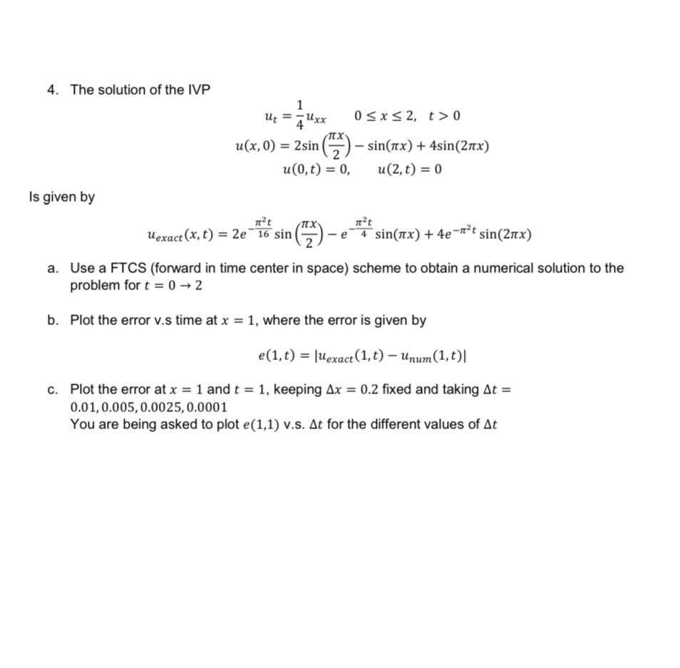 Solved 4. The solution of the IVP | Chegg.com