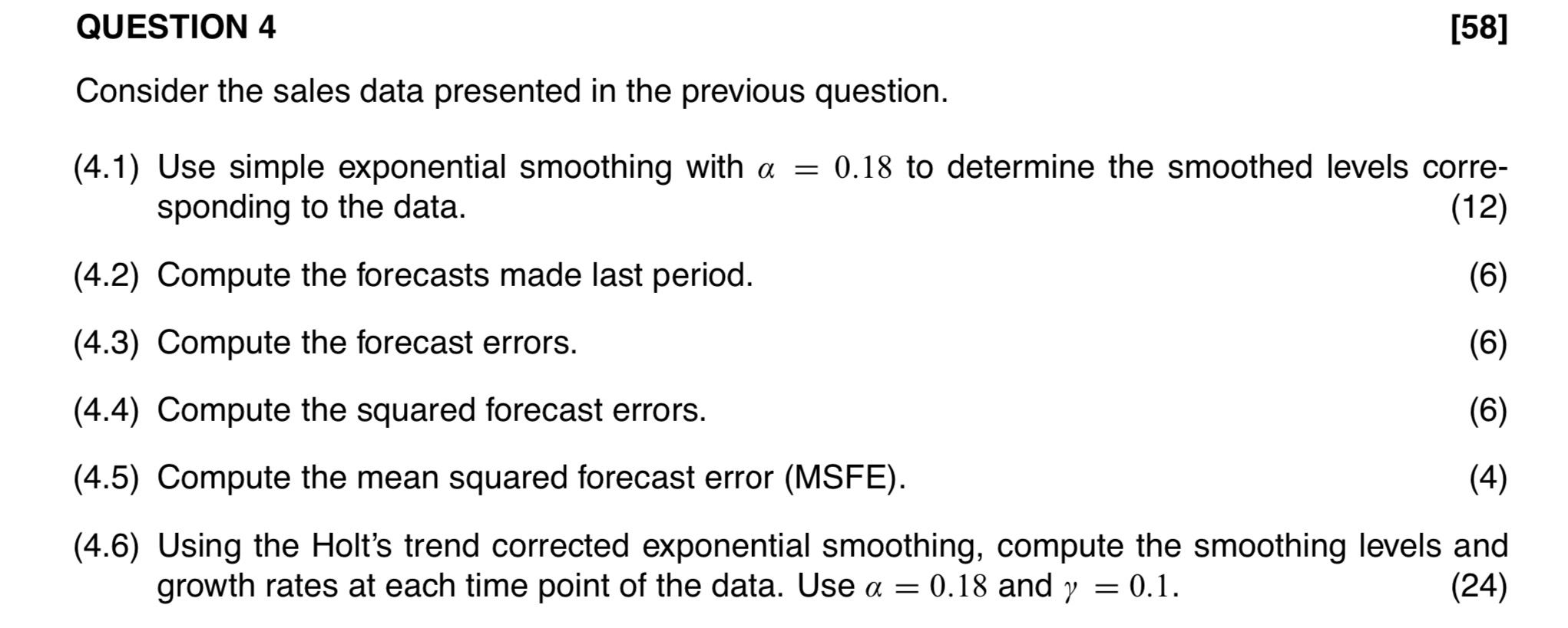 Solved The data in the following table give quarterly sales | Chegg.com