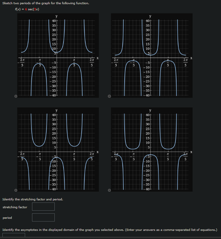 Solved Sketch two periods of the graph for the following | Chegg.com