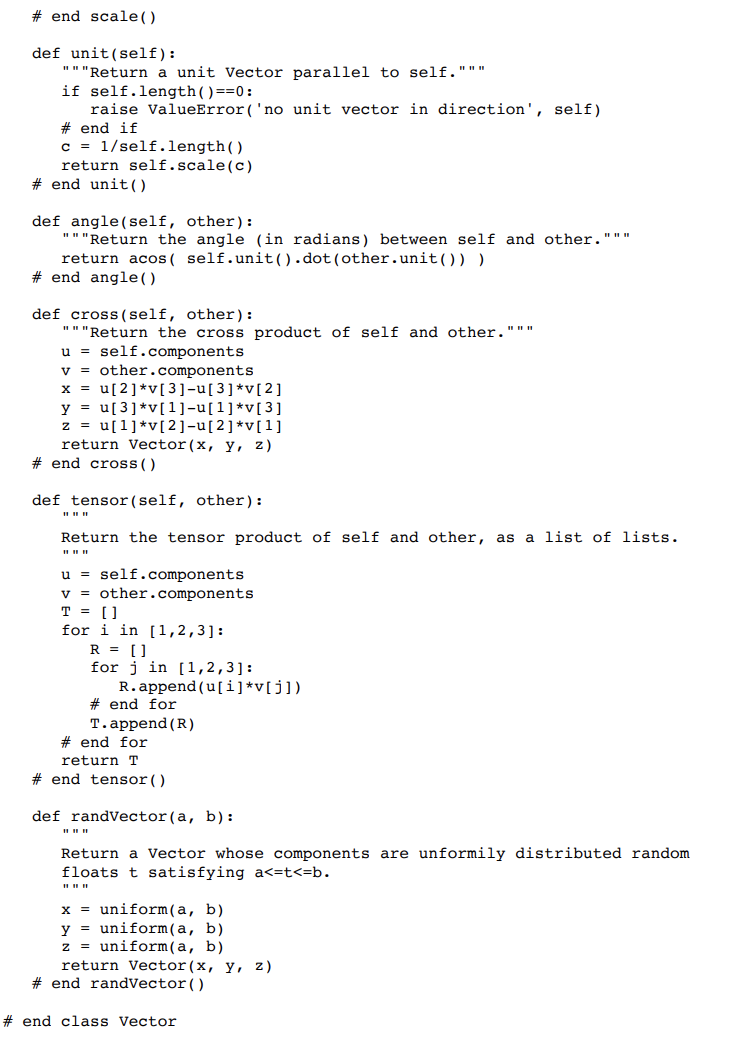 # vector.py from math import sqrt, acos from random | Chegg.com