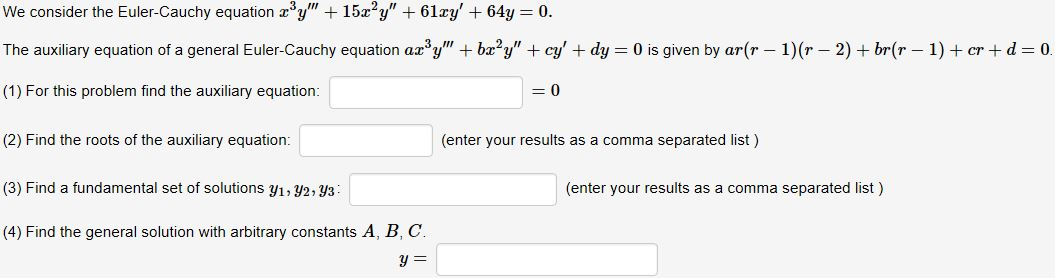 Solved We consider the Euler-Cauchy | Chegg.com