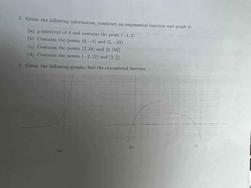Solved 1. Given the following information, construct an | Chegg.com