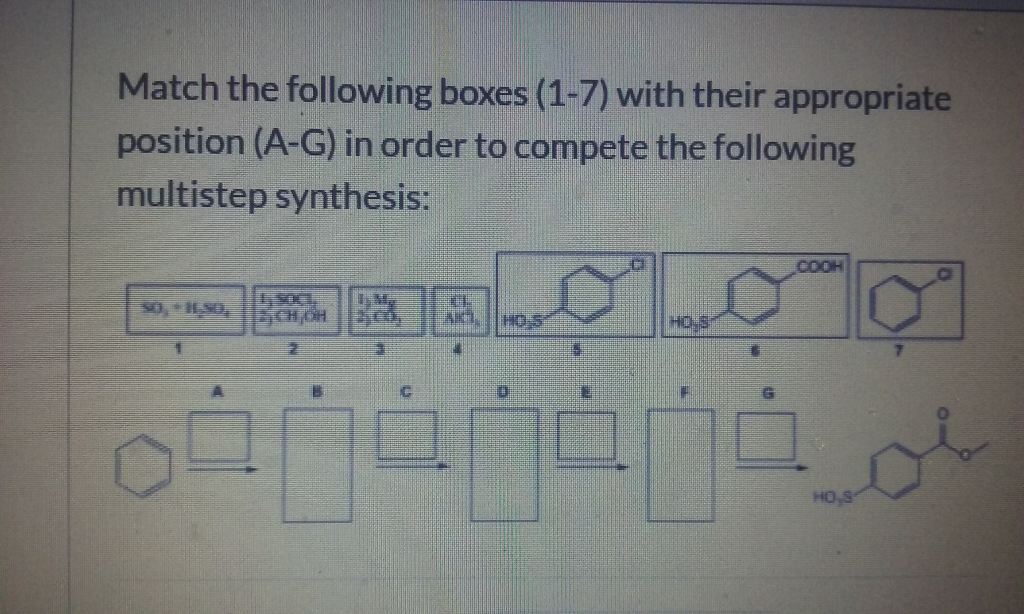 Solved Match the following boxes (1-7) with their | Chegg.com