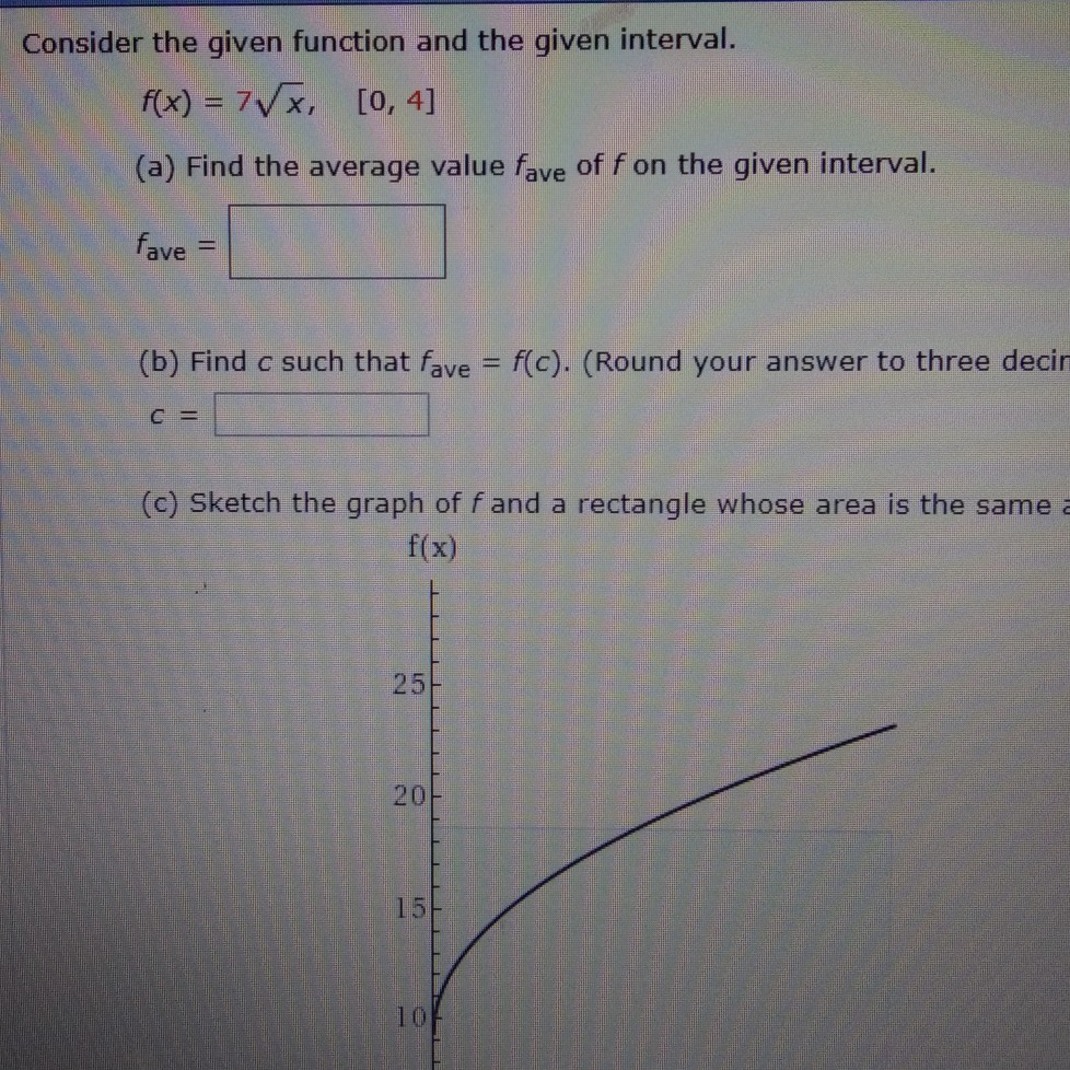Solved Consider the given function and the given interval. | Chegg.com
