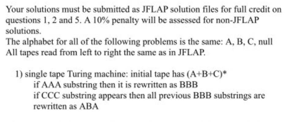 Solved Your solutions must be submitted as JFLAP solution | Chegg.com