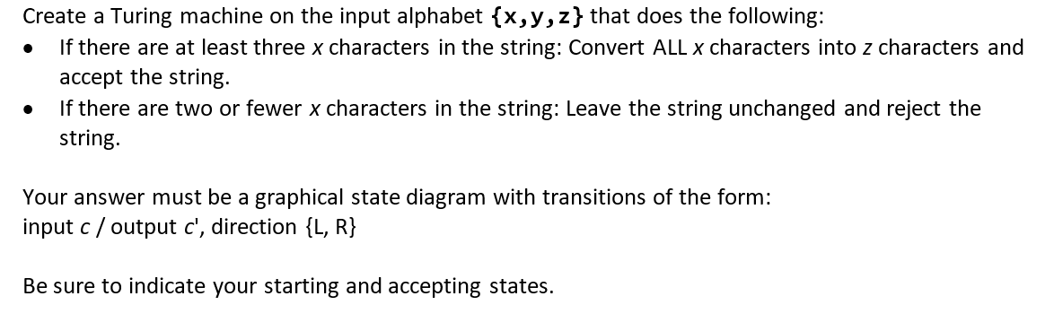 Solved . Create a Turing machine on the input alphabet | Chegg.com