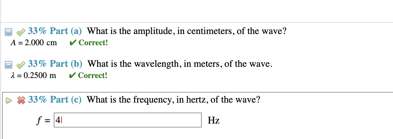 Solved 10\%) Problem 8: The graph below shows the transverse | Chegg.com