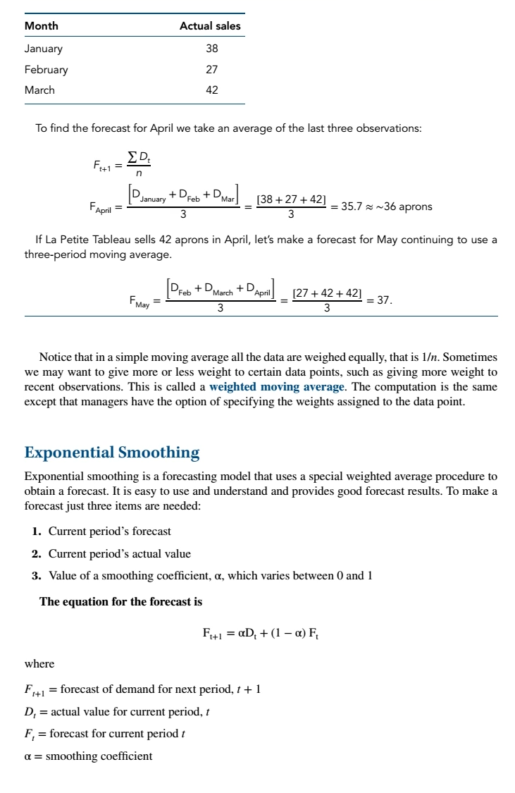 Solved Time Series Forecasting Models The Mean One of the | Chegg.com
